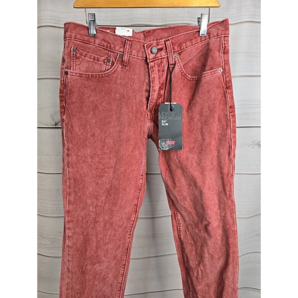 Levi's | Jeans | Levis 51 Premium Slim Fit Corduroy Pants Color Red ...